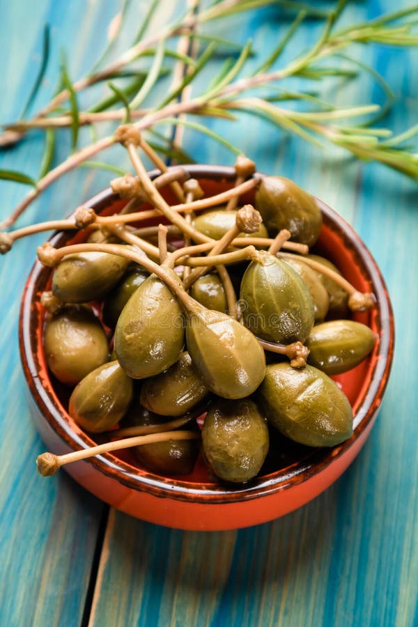 Pickled Green Capers Close-up Stock Image - Image of photograph ...