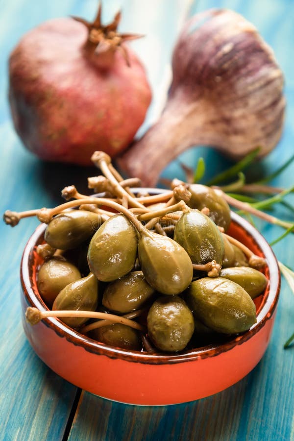 Pickled Green Capers Close-up Stock Photo - Image of marinated, caper ...