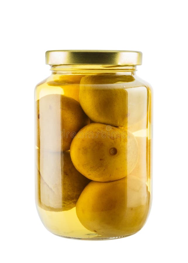 Pickled Lemon in Glass Bottle Stock Photo - Image of healthy, isolated ...
