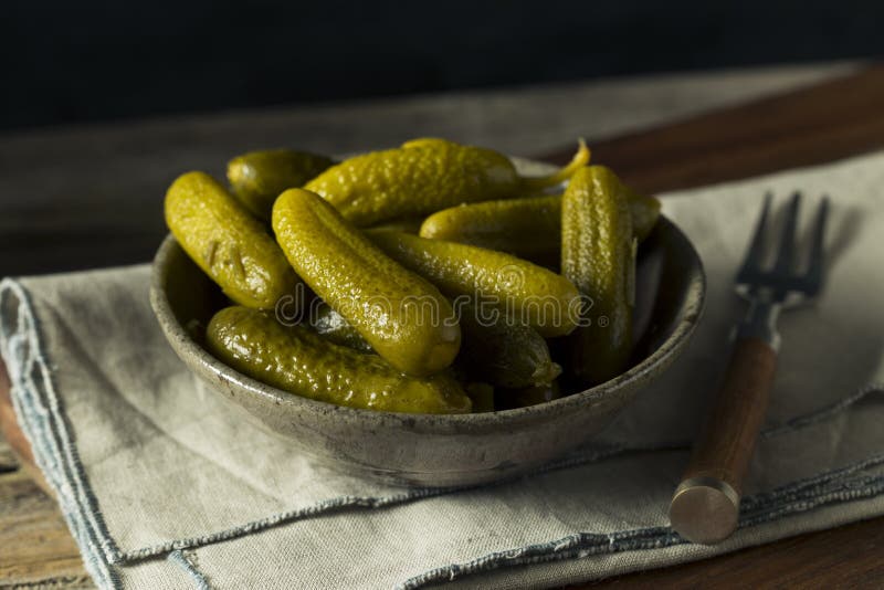 Pickled Organic Cornichon Gherkin Pickles Stock Image - Image of ...