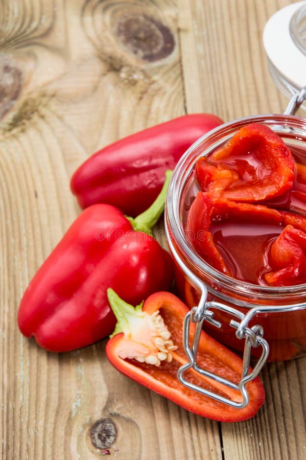 Pickled Paprikas in a Glass Stock Image - Image of agriculture, pepper ...