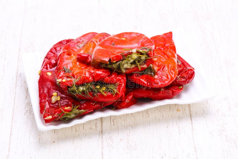 Pickled pepper with dill stock photo. Image of meal - 113439952