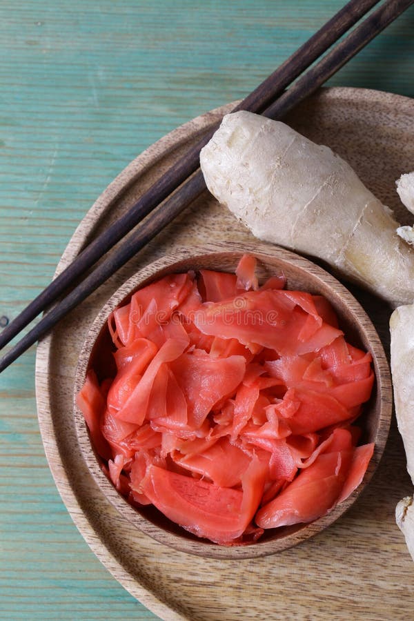 Pickled pink ginger stock photo. Image of spice, slice - 156810834