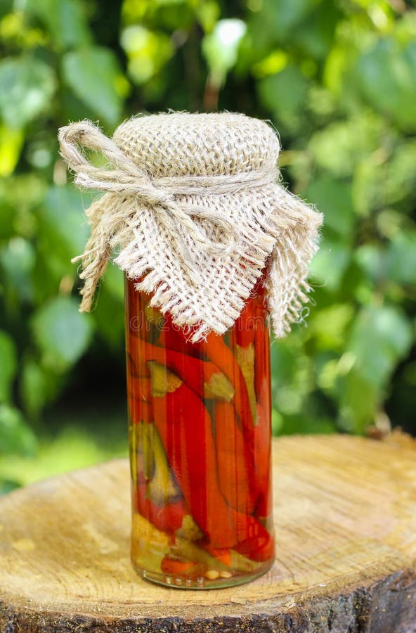 Pickled red peppers stock image. Image of autumn, antioxidant - 41490653