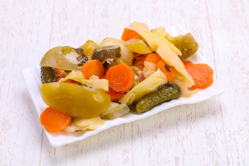 Pickled vegetables mix stock image. Image of pickled - 125551289