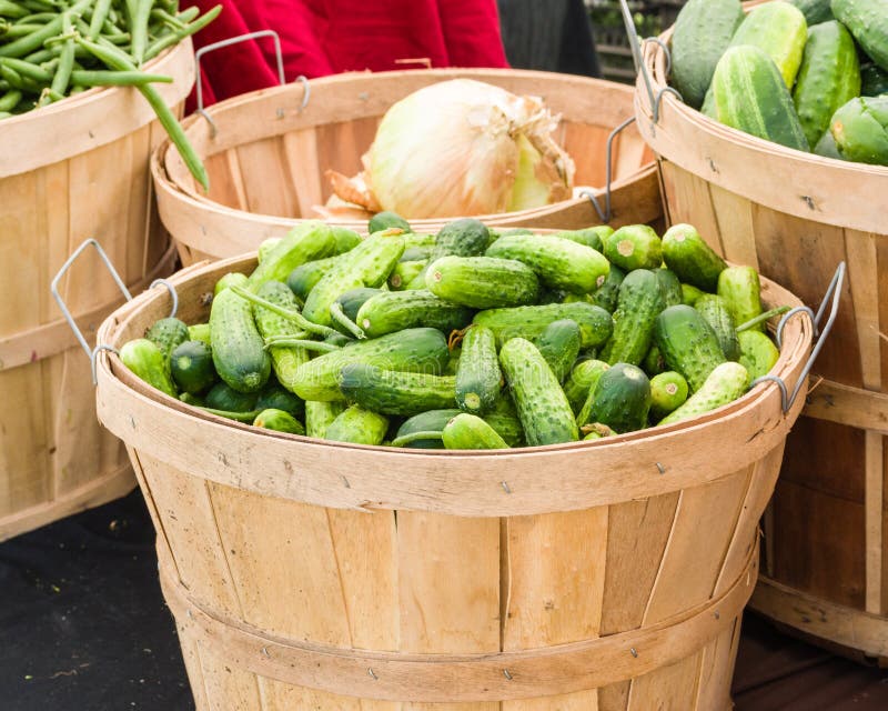 Pickles in a Basket on Display Stock Image - Image of vegetables ...