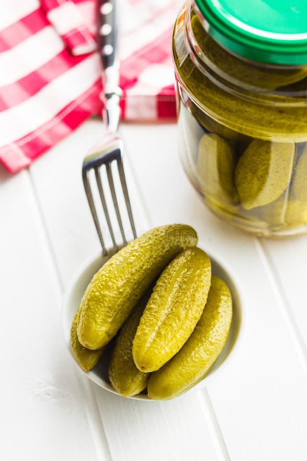 Pickles in Bowl. Tasty Preserved Cucumbers. Stock Image - Image of ...