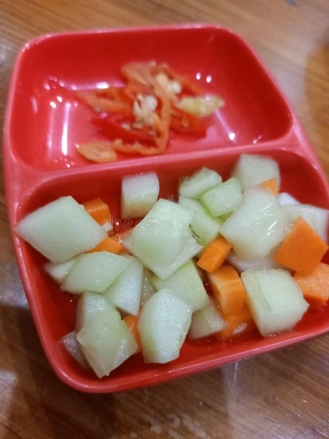 Pickles Cucumber and Carrot with Slice Chilli Stock Image - Image of ...