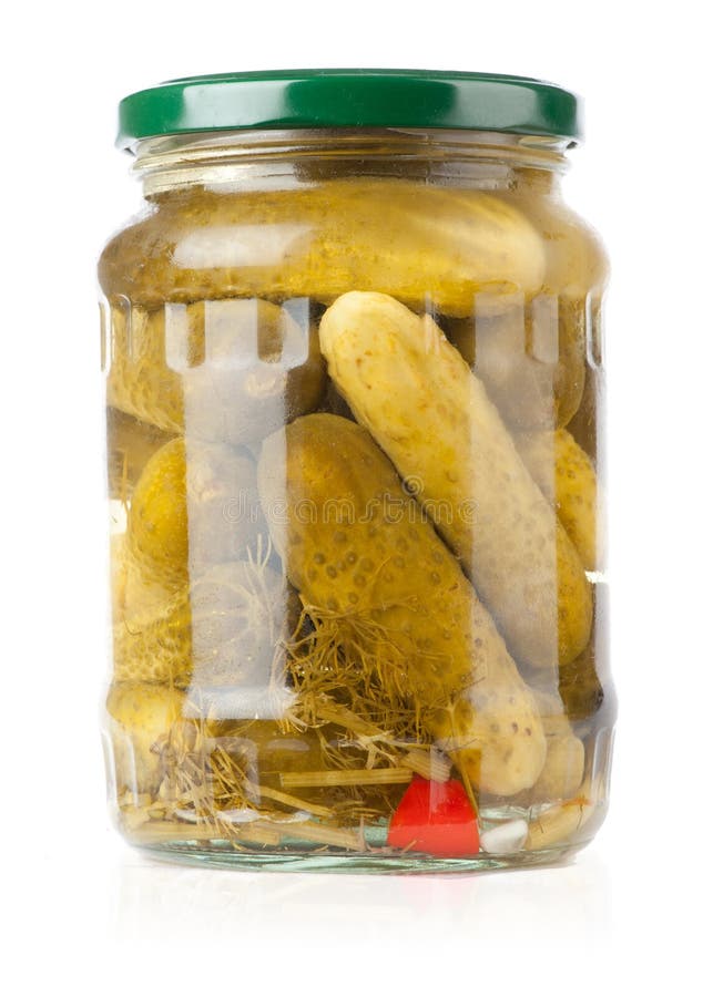 Pickles in a glass jar stock image. Image of produce - 19766803