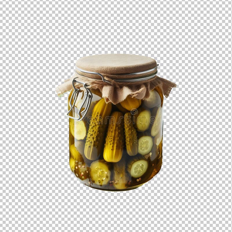 Pickles in Jar Isolated on Transparent Background Stock Image ...