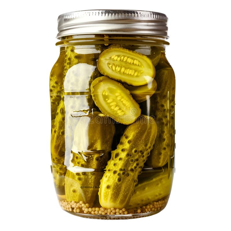 Pickles in Jar Isolated on Transparent Stock Illustration ...