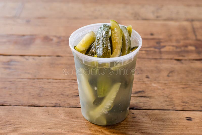 Pickles in Plastic Container Stock Photo - Image of crunchy, mini: 71834482