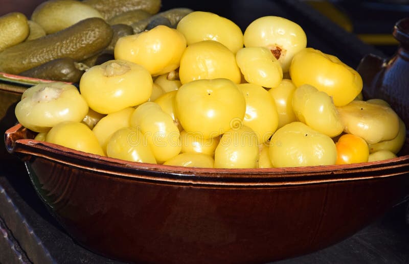 Pickles in a pot stock image. Image of food, cucumber - 61389687