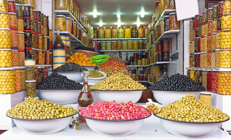 Pickles Shop in a Market in Morocco Stock Photo - Image of pickled ...