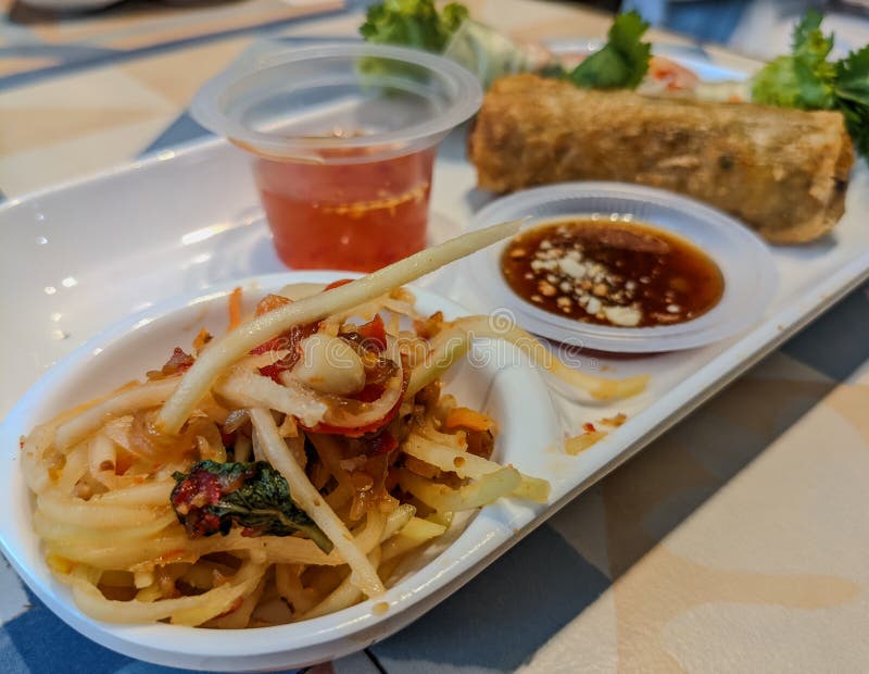 Pickles, Vietnamese Fried Spring Rolls and Fresh Vegetable Spring Rolls ...