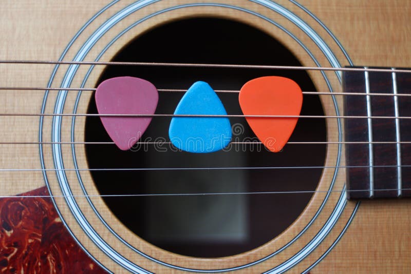Picks on Acoustic Guitar Strings Stock Photo - Image of people ...