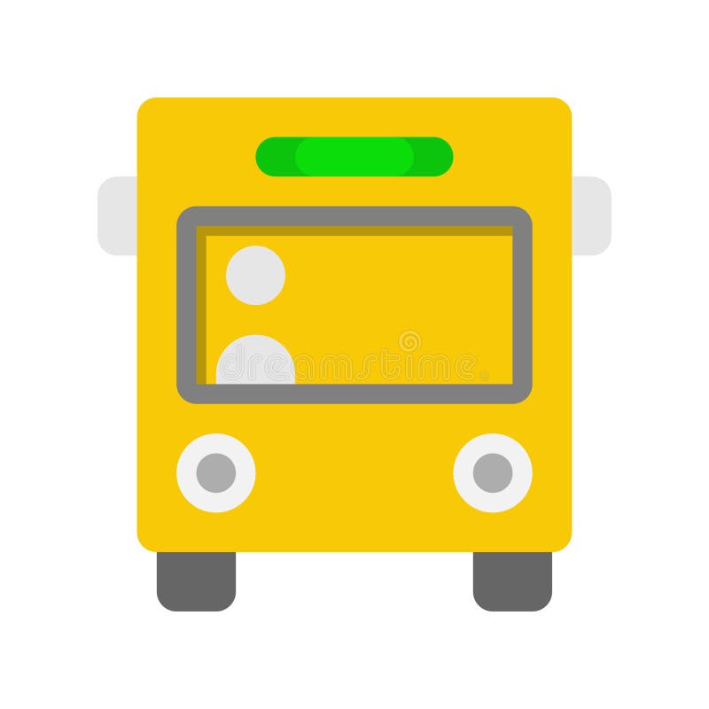 Pickup Bus or Shuttle Bus in Flat Style Icons. Can Be Used for Websites ...