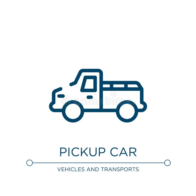 Pickup Car Icon. Linear Vector Illustration from Transportation ...