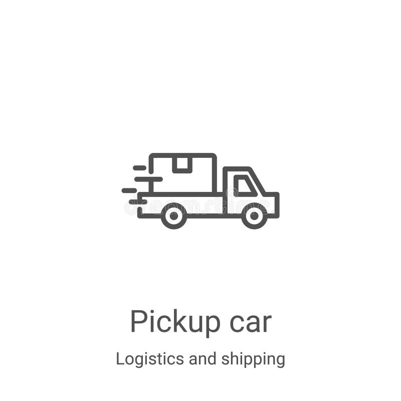 Pickup Car Icon Vector from Logistics and Shipping Collection. Thin ...