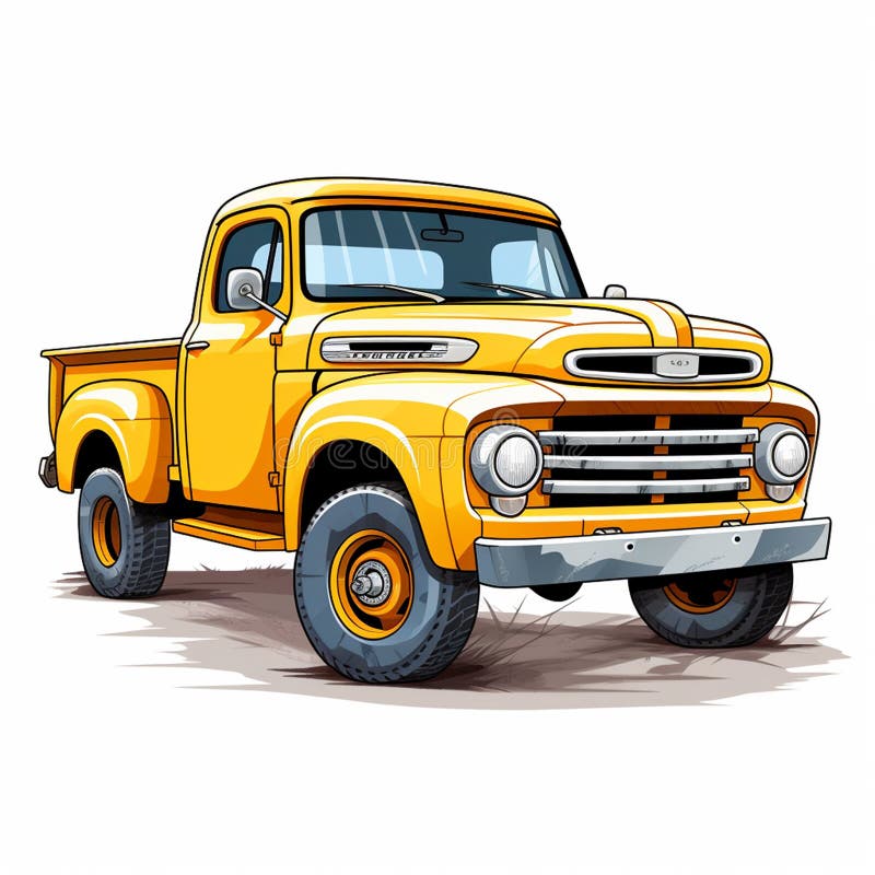 Pickup Truck Clip Art with Simple Shapes Stock Illustration ...
