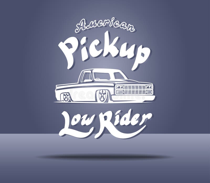 Pickup Truck Lowrider Logo Template Vector Illustration Stock Vector ...