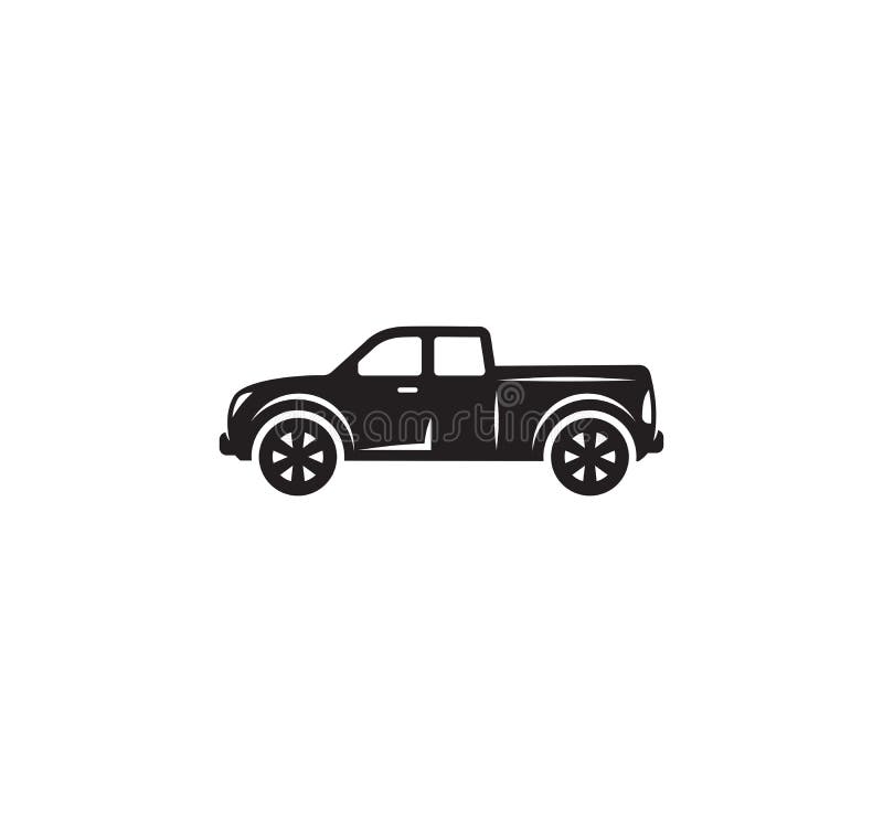 Pickup truck silhouette stock vector. Illustration of pictogram - 218124338