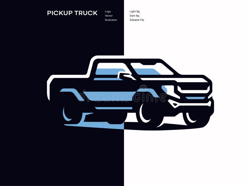 Pickup Truck Vector Logo Illustration Stock Vector - Illustration of ...
