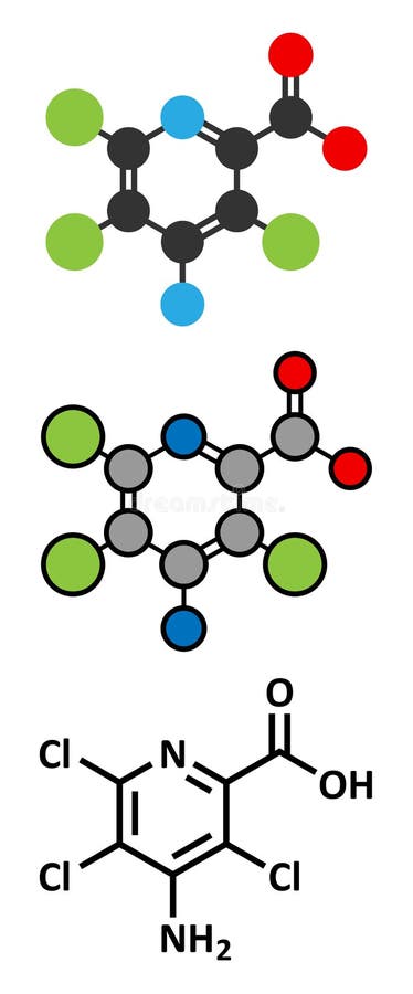 Picloram Herbicide Molecule Stock Vector - Illustration of bond ...