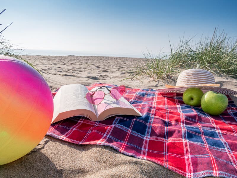 Picnic at the beach stock image. Image of blanket, nature - 90895167