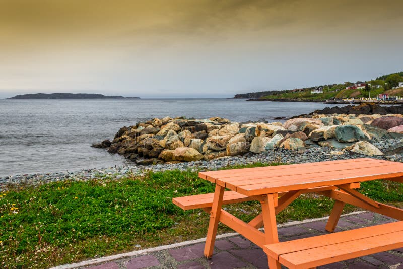 Picnic Bench Next To the Ocean - Avalon Peninsula, Newfoundland, Canada ...