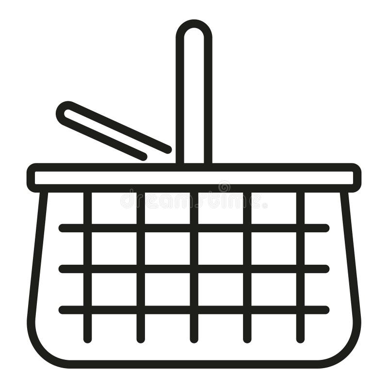 Picnic Box Icon Outline Vector. Hamper Basket Stock Vector ...