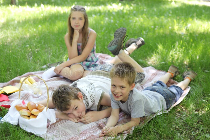 Picnic stock image. Image of girl, rest, pretty, childhood - 42537109