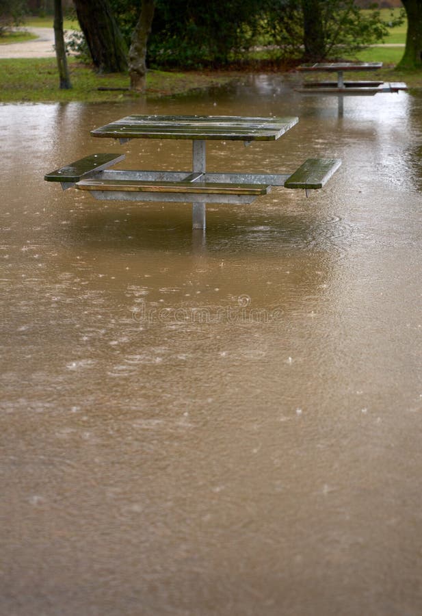 Picnic Ground Flooding stock image. Image of salish - 206514883