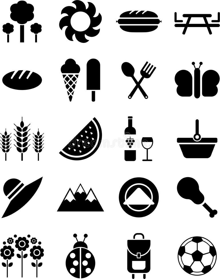 Picnic Icons Stock Illustrations – 12,309 Picnic Icons Stock ...