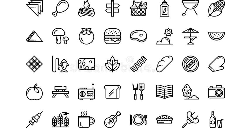 Picnic Icons High-Quality Vector Icons Collection with Editable Stroke ...