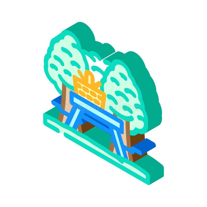 Picnic Park Spring Isometric Icon Vector Illustration Stock Vector ...