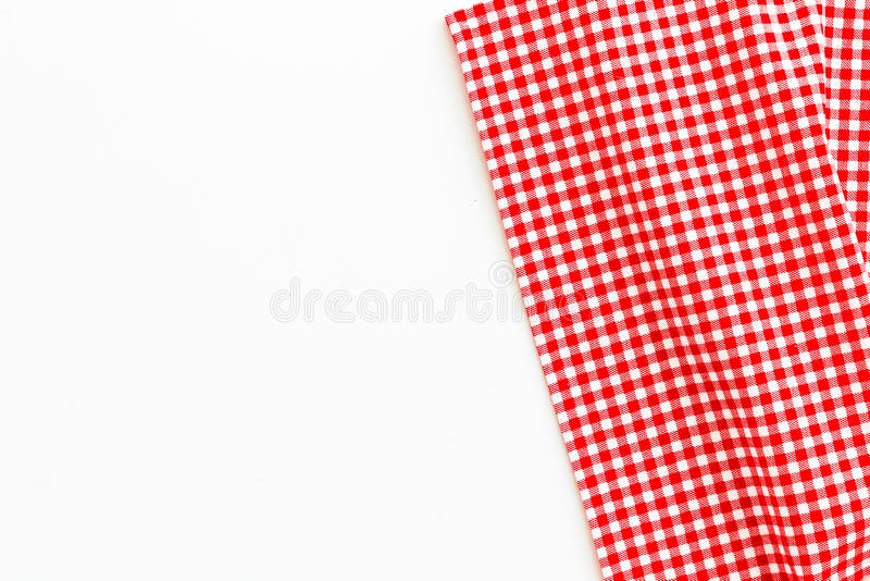 Picnic Pattern with Red and White Dotted Tablecloth on White Background ...