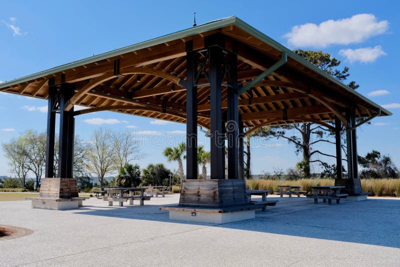 Pavilion in the park stock image. Image of rest, lights - 35981357