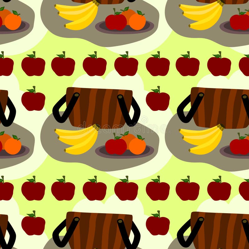 Picnic Seamless Background Design Stock Illustration - Illustration of ...