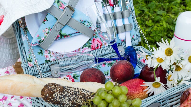 Picnic in the Style of Shabby Chic Stock Image - Image of grass, person ...