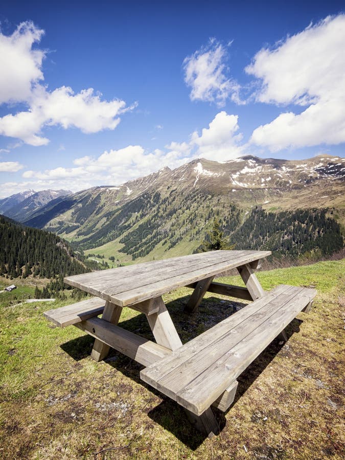 Picnic table stock photo. Image of landscapes, hill, mountain - 29271644