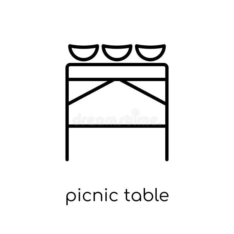 Picnic Table Icon Vector Isolated on White Background, Picnic Table ...