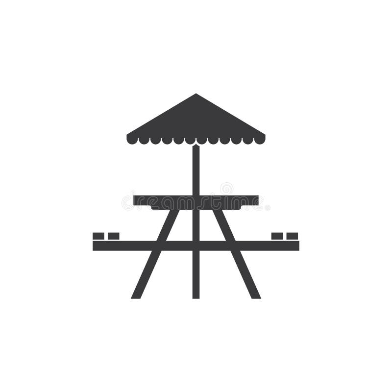 Picnic table icon stock vector. Illustration of shelter - 377012037
