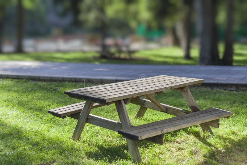 Picnic table in park stock photo. Image of recreation - 42199636