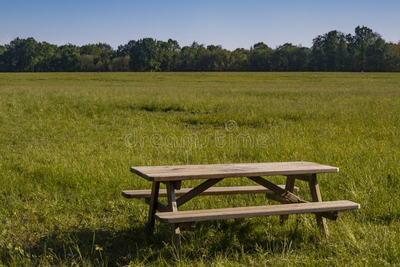 Picnic table in the park stock image. Image of landscape - 193321199