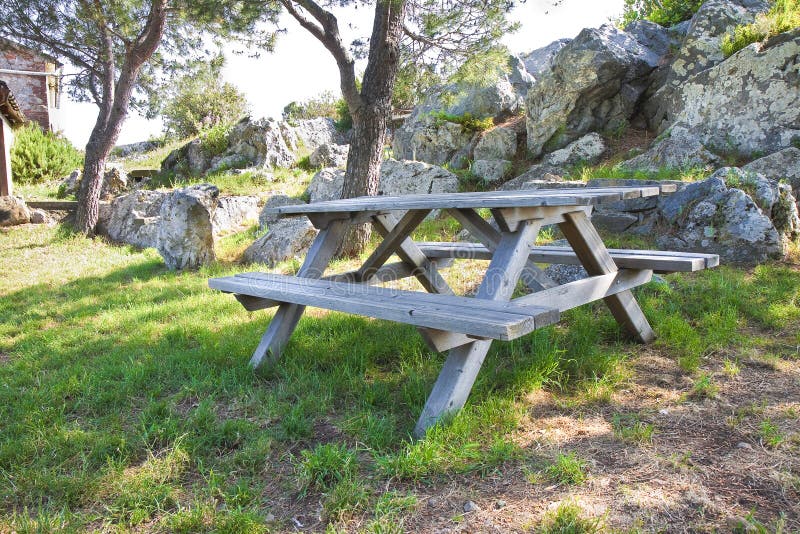Picnic table stock image. Image of isolated, concept - 59647333