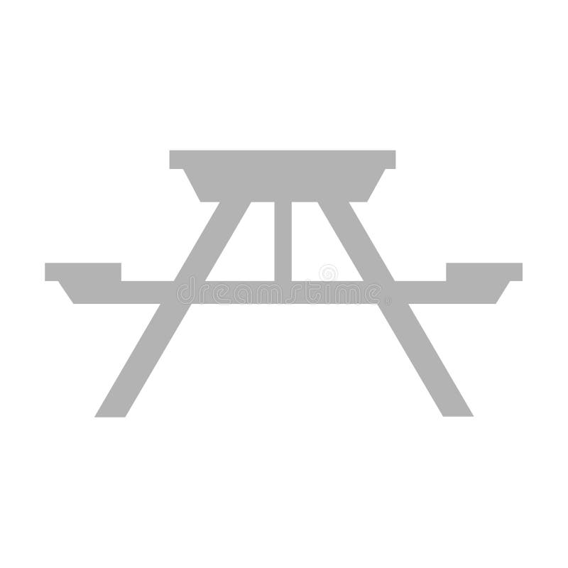 Picnic Table on a White Background, Vector Illustration Stock Vector ...