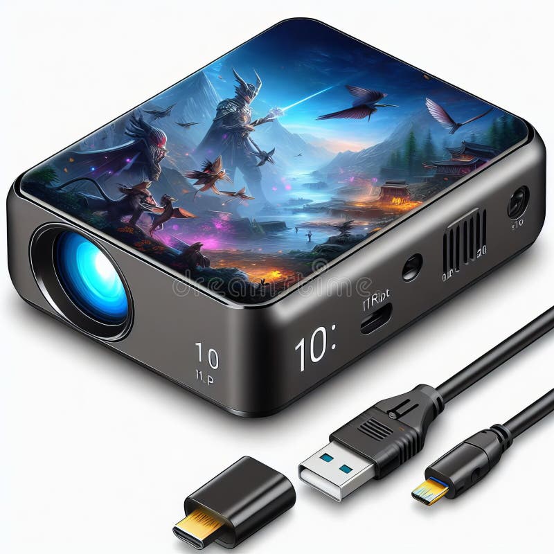 Pico Projector with a Flat Body and Plug and Play Connectivit Stock ...