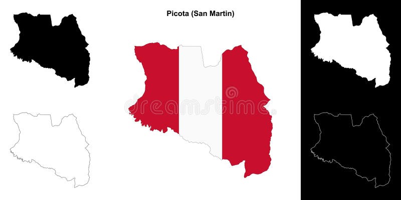 Picota outline map stock vector. Illustration of martin - 371585497