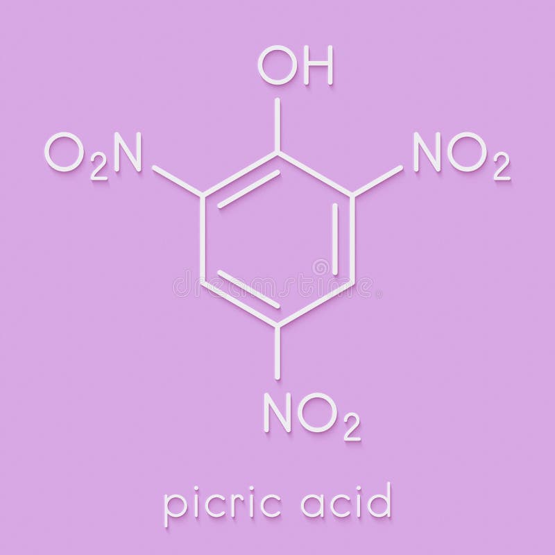 Picric Acid 2,4,6-trinitrophenol, TNP, C6H3N3O7 Molecule. it Has a Role ...